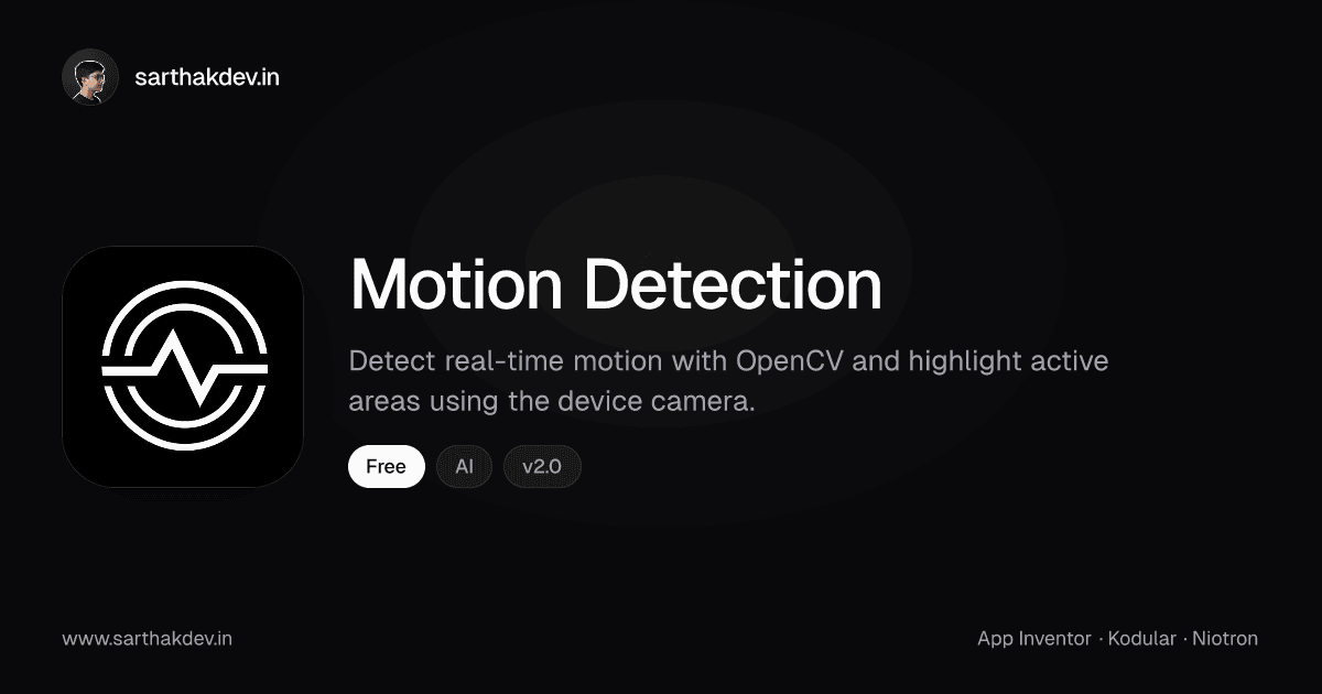 Motion Detection Extension - AI/ML Extension for MIT App Inventor ...